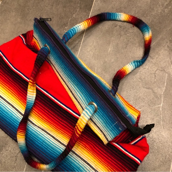 Bags | Serape Tote Purse Shoulder Bag Western Boho Colorful ...